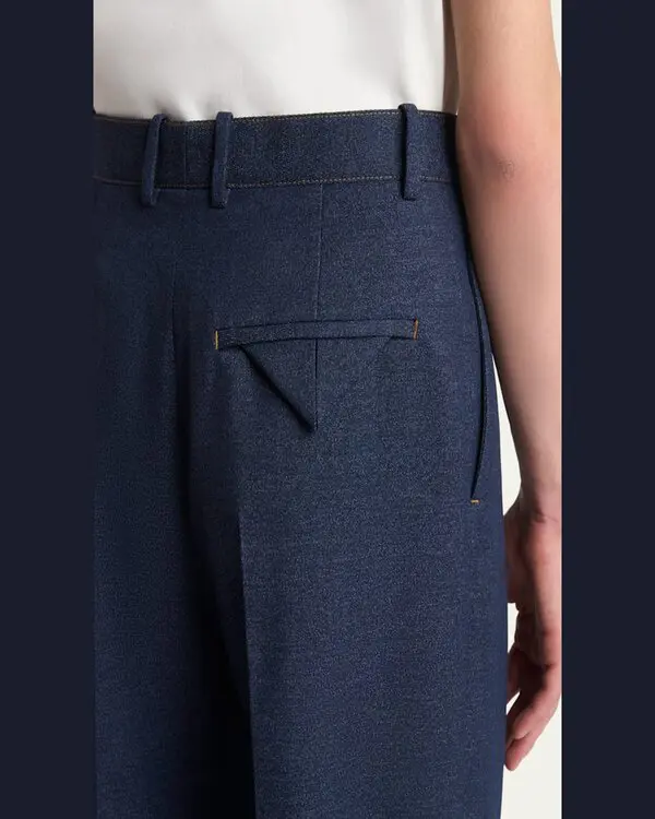 Bottega Veneta Wide-leg Melange Wool Drill Trousers