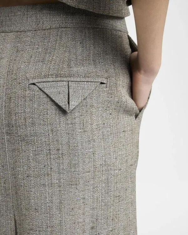 Bottega Veneta Knotted Mélange Straight Midi Skirt