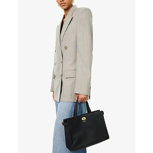 Burberry Small Leather Cotswolds Tote Bag - Black