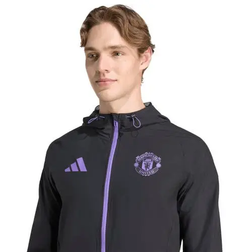 Adidas Manchester United 2025/26 Tiro Vis Tech Travel Jacket - Black