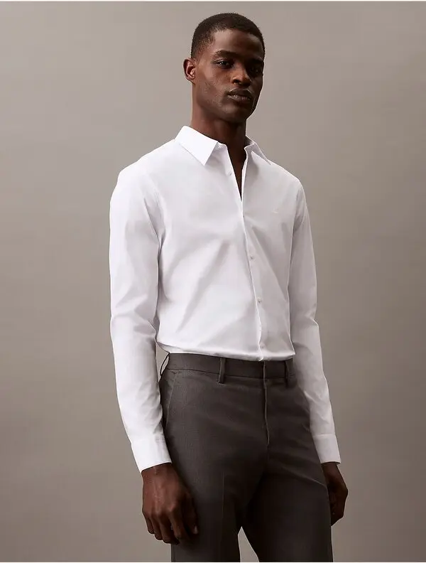 Calvin Klein Slim Stretch Shirt - Brilliant White