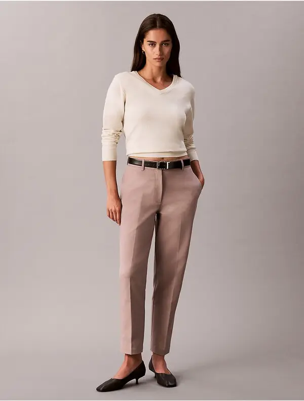 Calvin Klein Cotton Stretch Straight Fit Chino Pants - Dusted Fox