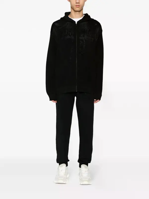 Moschino Logo-patch Open-knit Hoodie