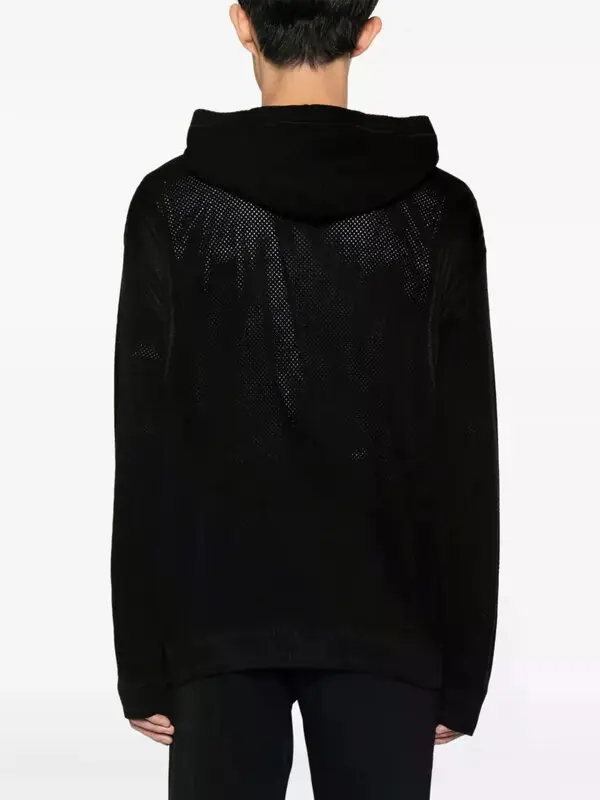 Moschino Logo-patch Open-knit Hoodie