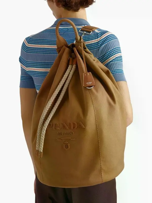 Prada Duffle Bag With Drawstring Closure - Brown