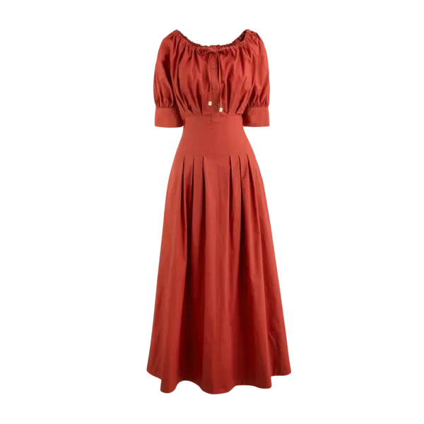 black maxi dress with brown sandals Don't Stop Me Chocolate Cinched Waist Cap Sleeve Dress main image 0