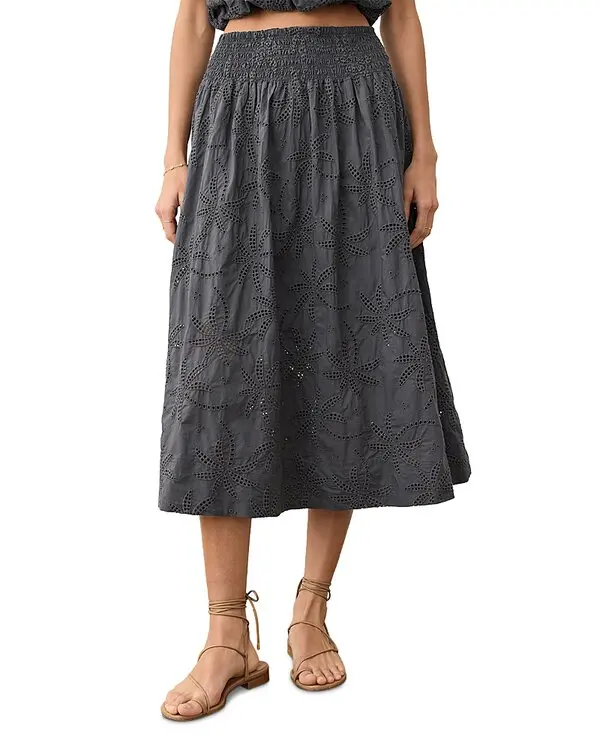 Marine Layer Bea Eyelet Midi Skirt