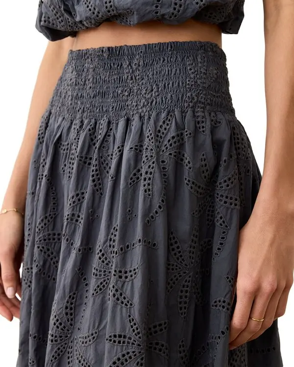 Marine Layer Bea Eyelet Midi Skirt