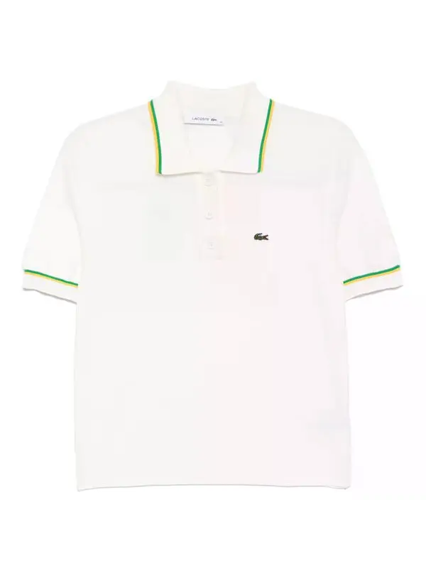 Lacoste Cropped 3d Seamless Stretch Polo Shirt - White