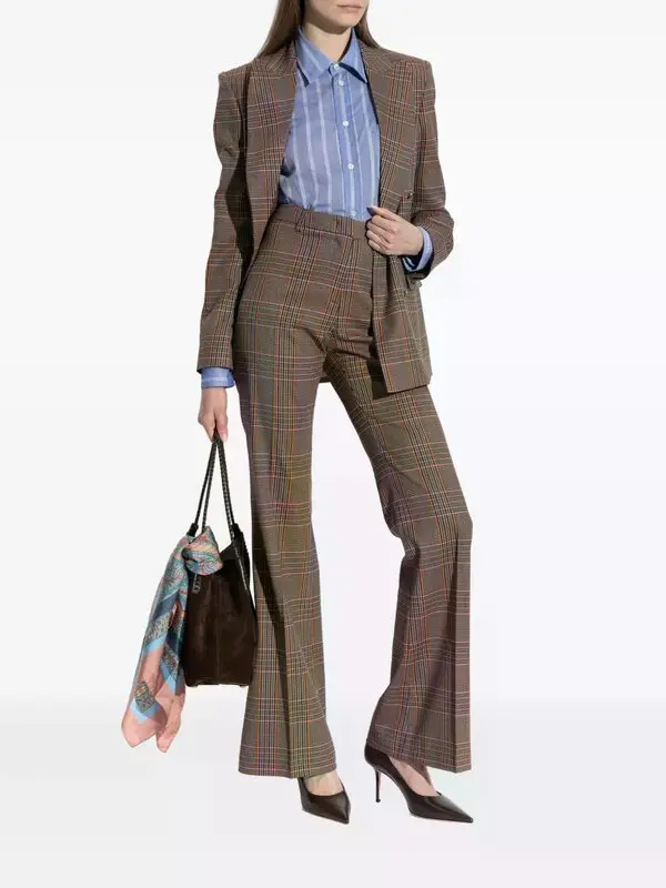 Etro Checked Double-breasted Blazer - Brown