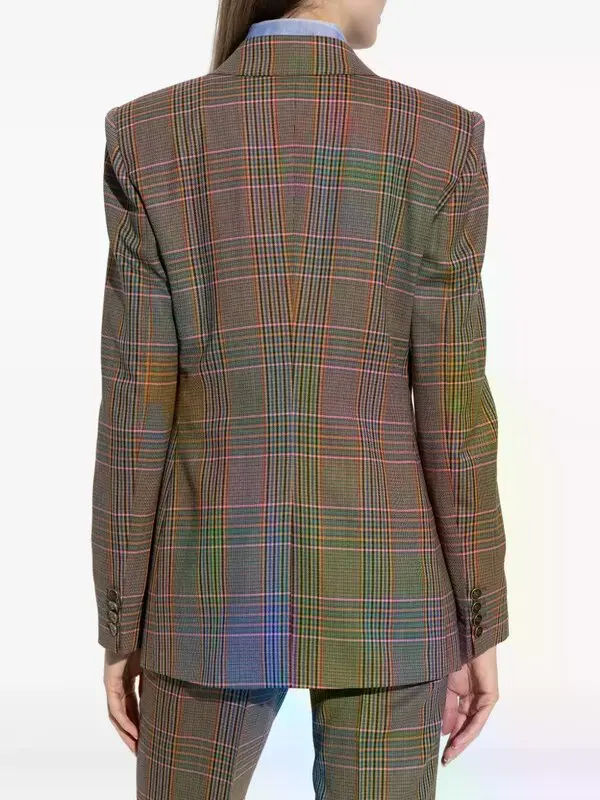 Etro Checked Double-breasted Blazer - Brown