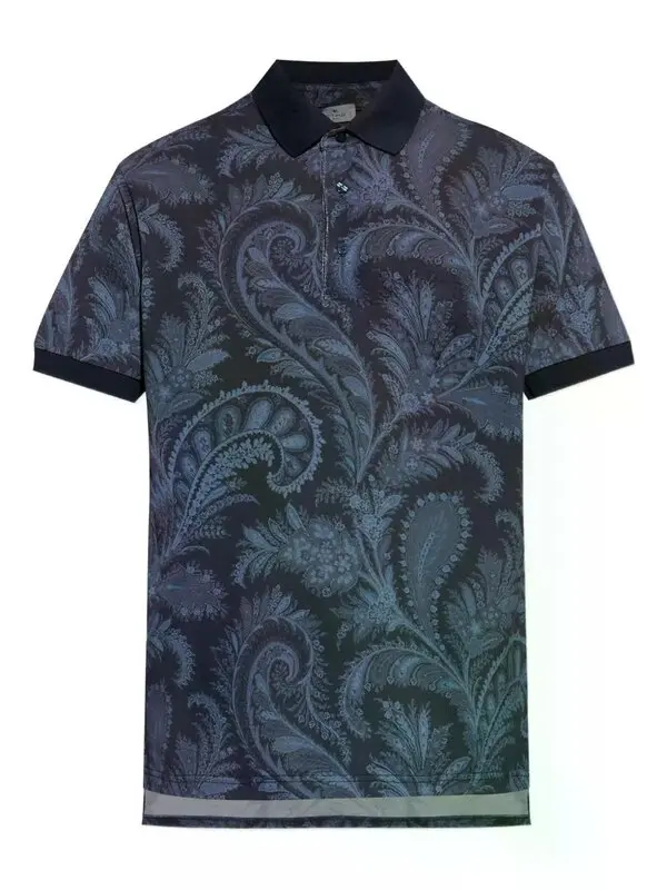 Etro Paisley-print Polo Shirt - Blue