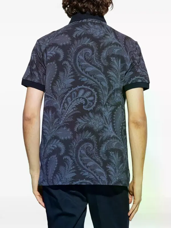 Etro Paisley-print Polo Shirt - Blue