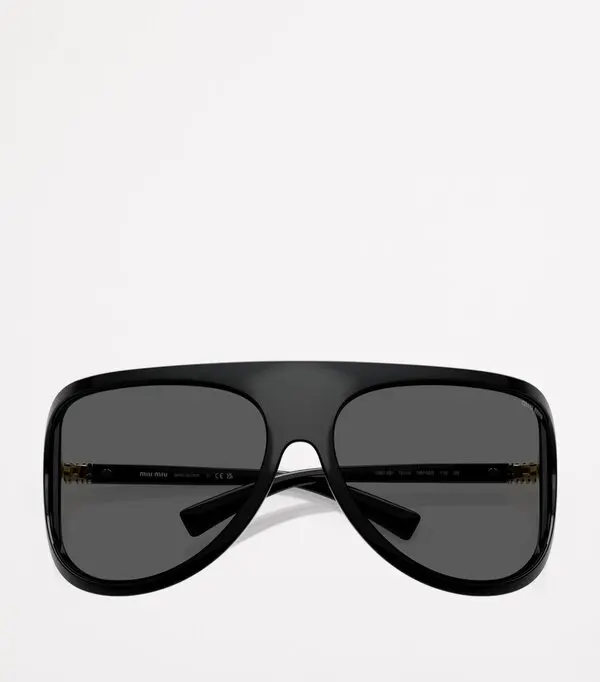 Miu Miu Injected Aviator Sunglasses - Black
