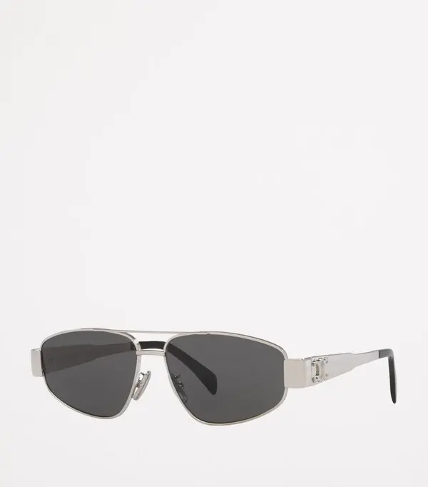 Celine Metal Triomphe Pilot Sunglasses - Grey