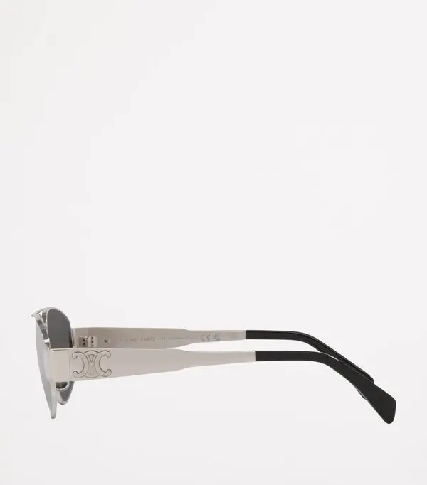 Celine Metal Triomphe Pilot Sunglasses - Grey