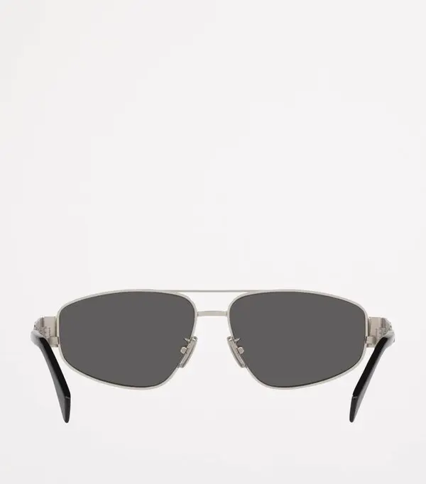 Celine Metal Triomphe Pilot Sunglasses - Grey