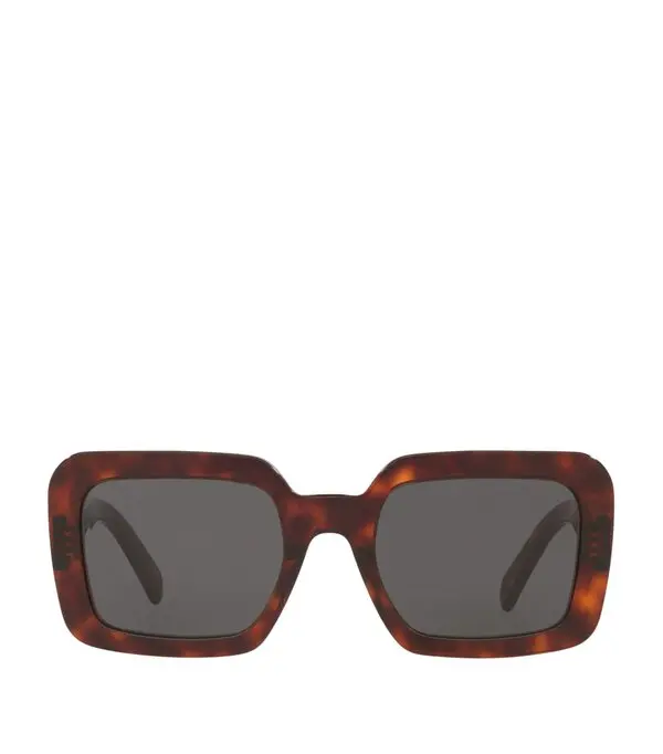 Celine Tortoiseshell Square Triomphe Sunglasses - Brown