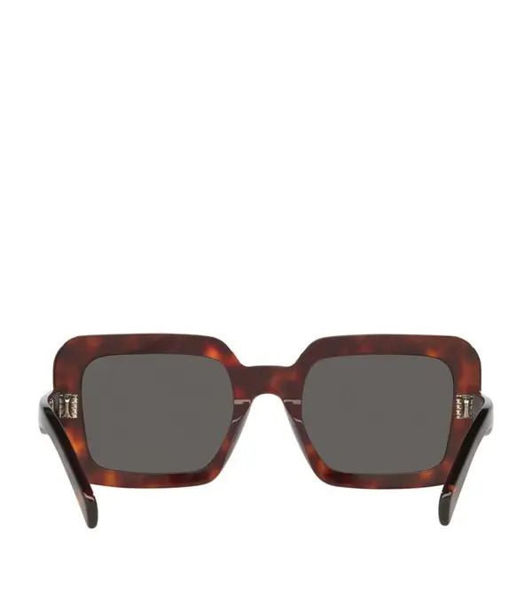 Celine Tortoiseshell Square Triomphe Sunglasses - Brown
