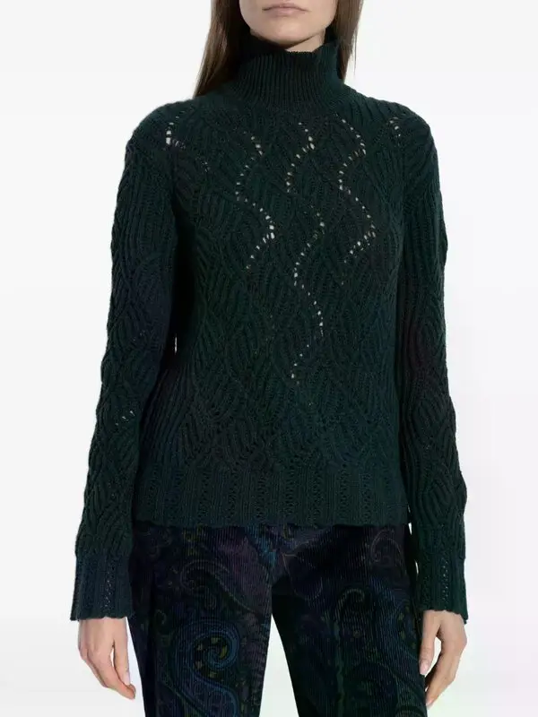 Etro Cashmere High-neck Sweater - Green