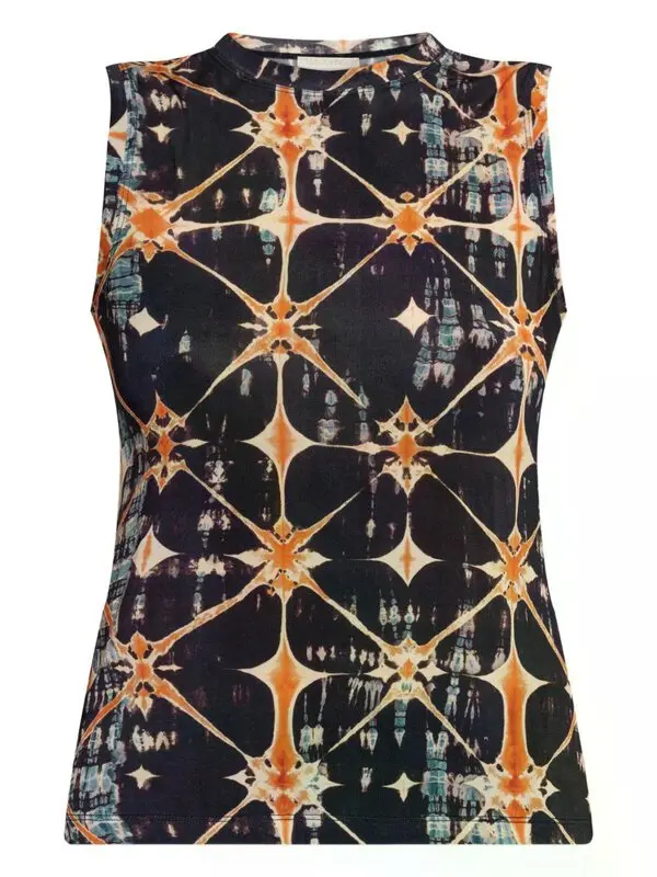 Ulla Johnson Ines Printed Sleeveless Top - Blue