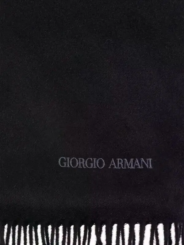 Giorgio Armani Fringed Scarf - Black