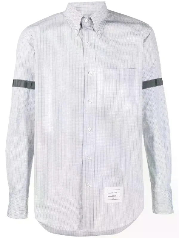 Thom Browne Grosgrain-armband Cotton Shirt - Grey