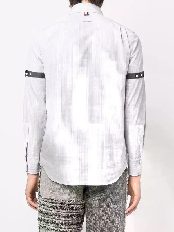 Thom Browne Grosgrain-armband Cotton Shirt - Grey
