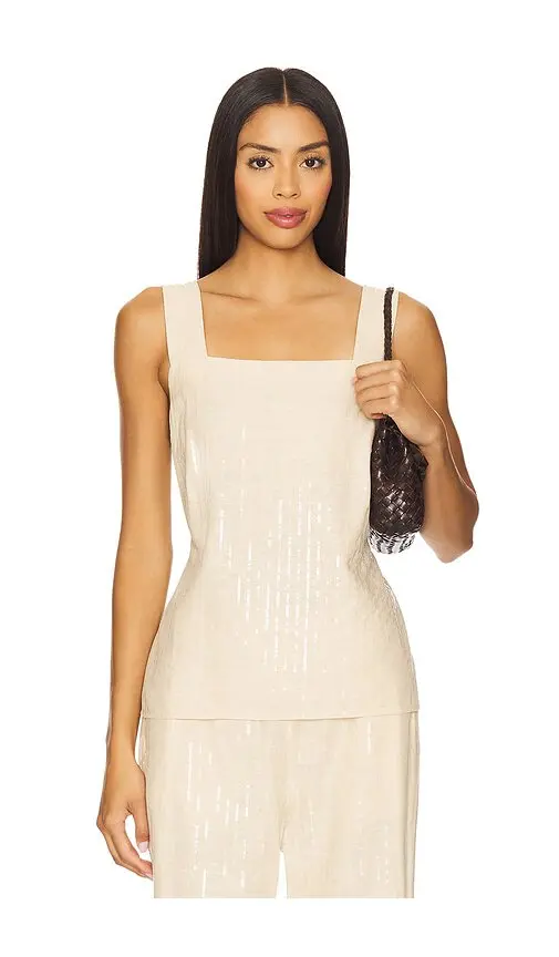Sanctuary Sequined Linen Blend Tank