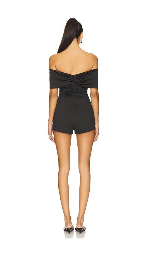 Superdown Cher Off Shoulder Romper - Black