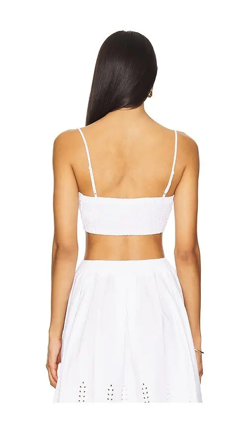 Susana Monaco Embroidered Poplin Micro String Top