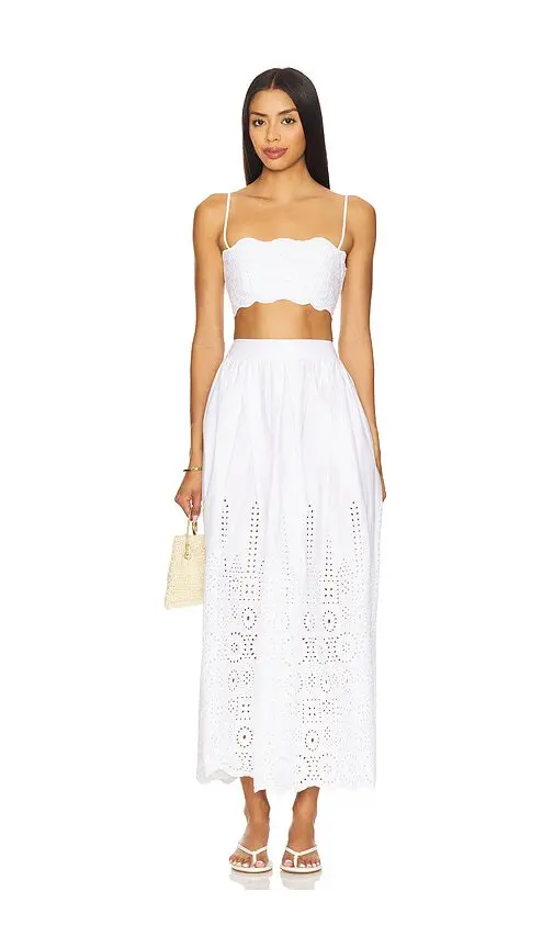 Susana Monaco Embroidered Poplin Micro String Top