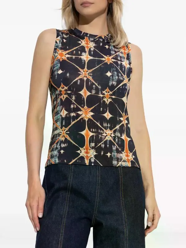 Ulla Johnson Ines Printed Sleeveless Top - Blue