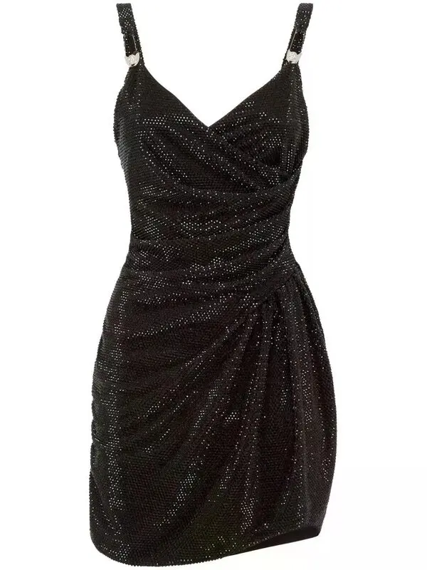 Philipp Plein Crystal-embellished Gathered Minidress