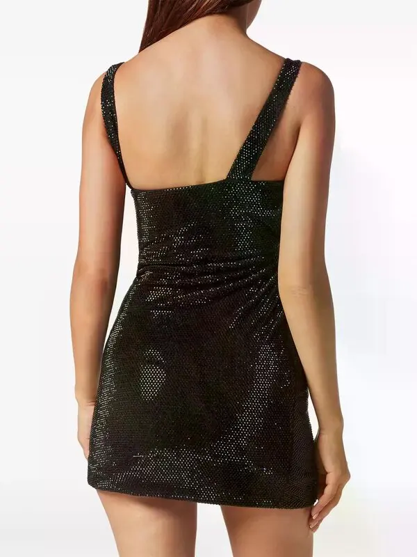 Philipp Plein Crystal-embellished Gathered Minidress