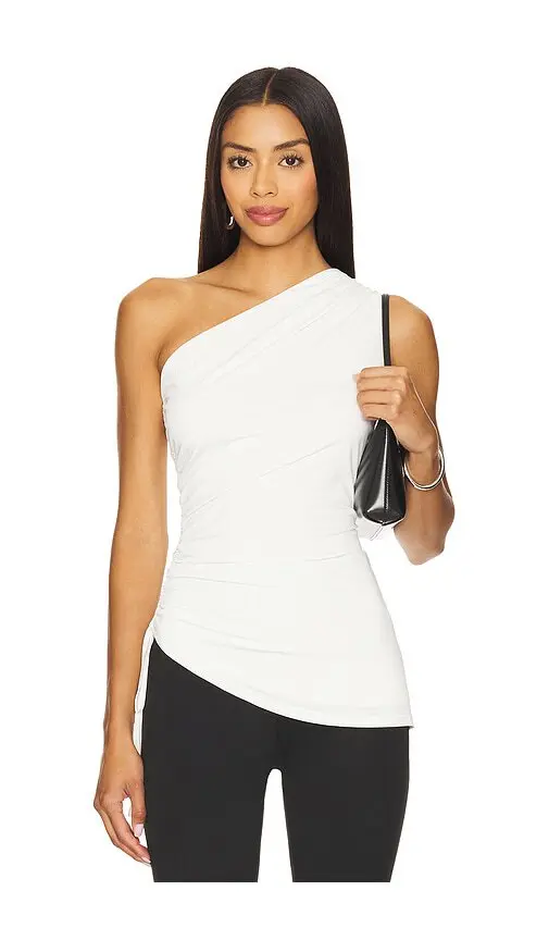 Superdown Myna Asymmetrical One-shoulder Top With Side Tie Detail