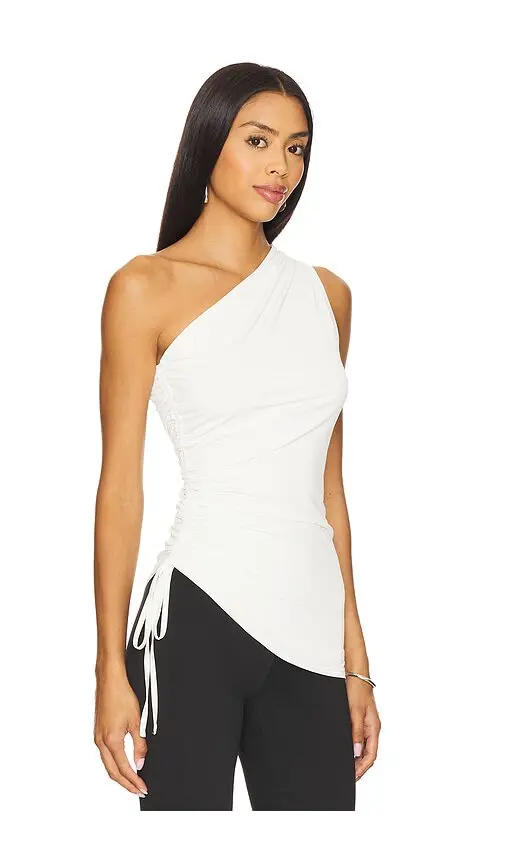 Superdown Myna Asymmetrical One-shoulder Top With Side Tie Detail