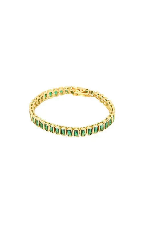 BRACHA Esmi Rectangle Tennis Bracelet - Gold Filled Emerald