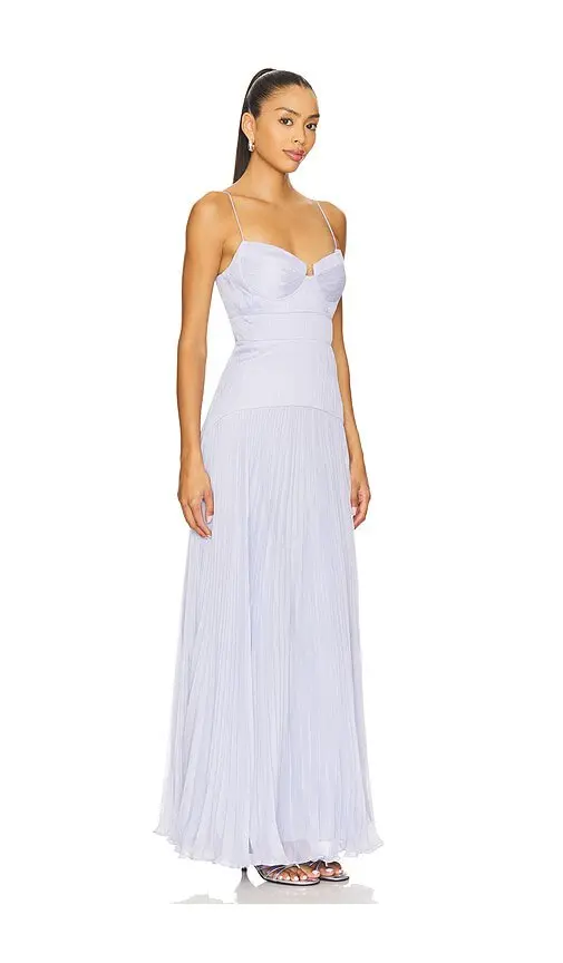 AMUR Saylor Pleated Gown - Rain Cloud