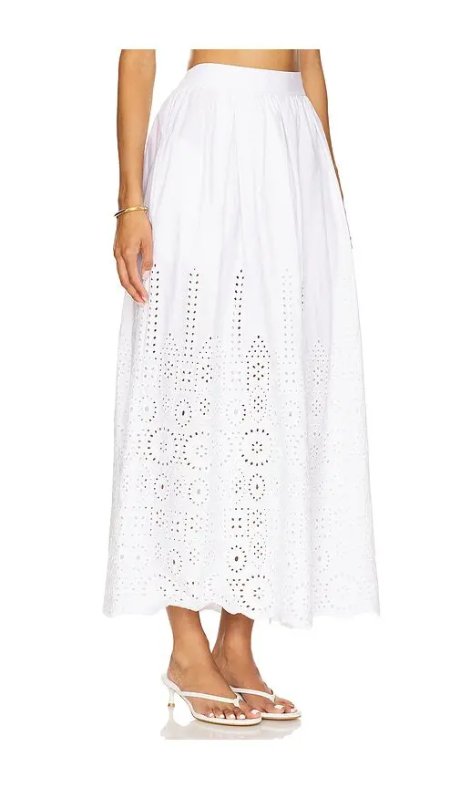 Susana Monaco Embroidered Poplin Maxi Skirt