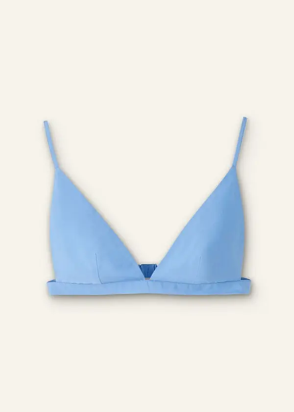 ME+EM Impossibly Soft Cotton Shirt Bralette Chambray - Blue