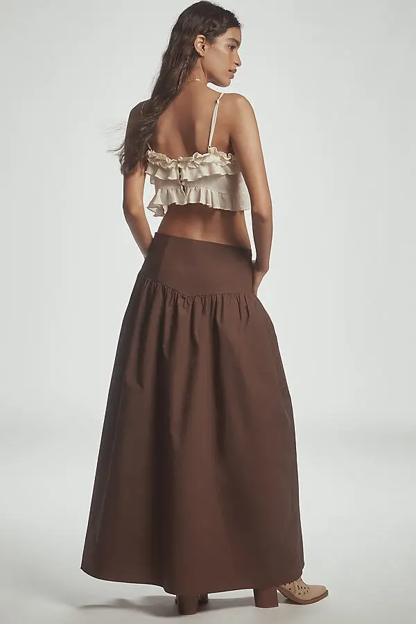 Glamorous Drop-Waist Maxi Skirt In Brown - 38% Off | Editorialist