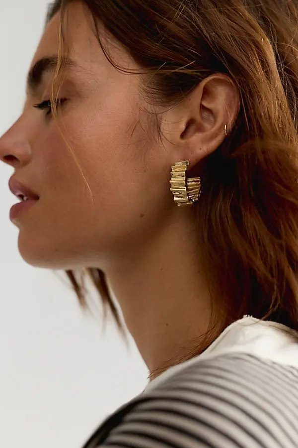 Free People Zuzu Hoop Earrings - Gold
