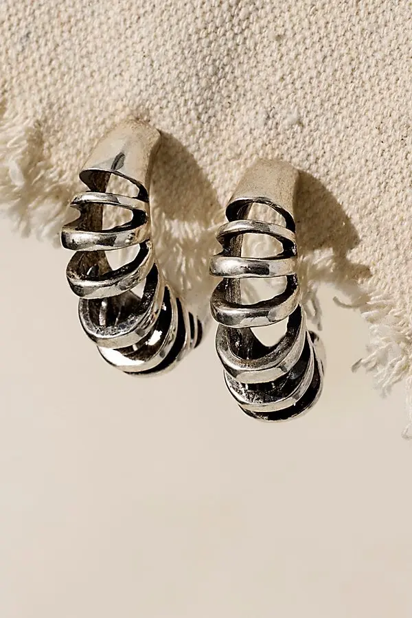 Free People Zuzu Hoop Earrings - Silver