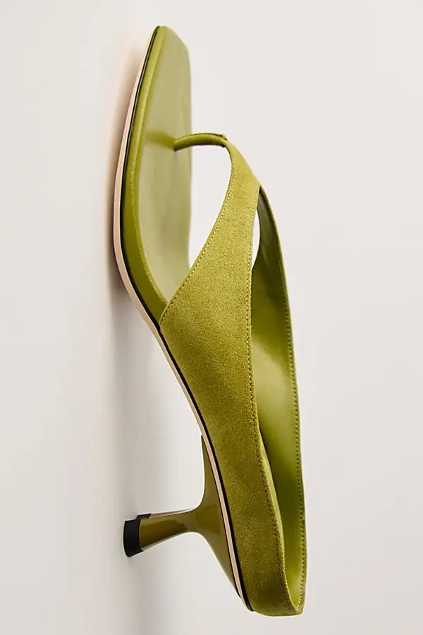 Jeffrey Campbell Luca Thong Heels - Chartreuse Suede