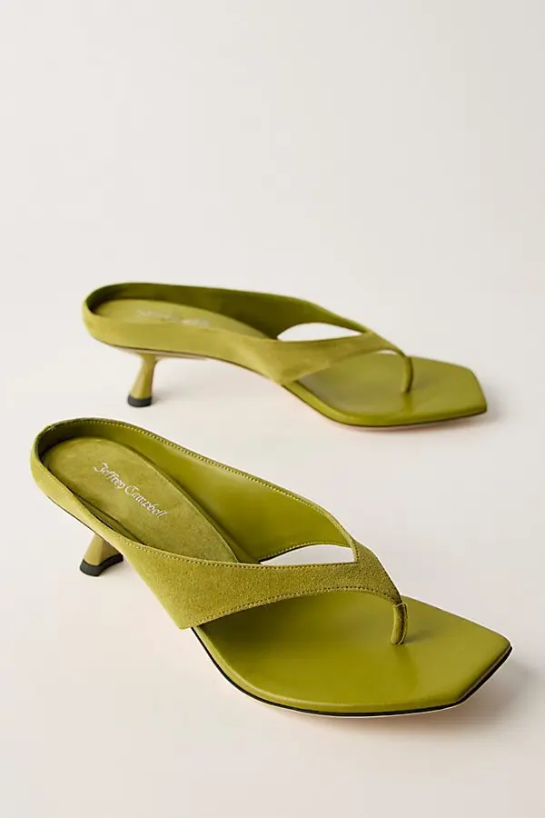 Jeffrey Campbell Luca Thong Heels - Chartreuse Suede