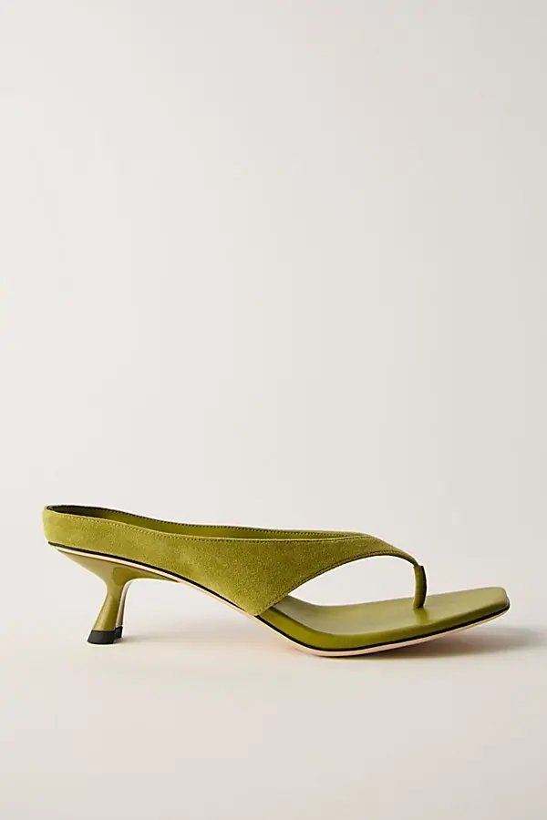 Jeffrey Campbell Luca Thong Heels - Chartreuse Suede