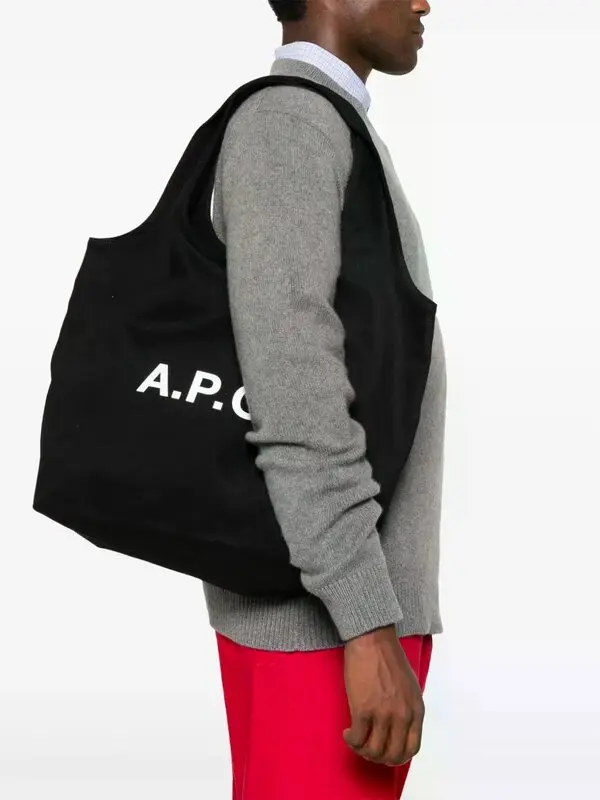 A.p.c. Logo-print Tote Bag - Black
