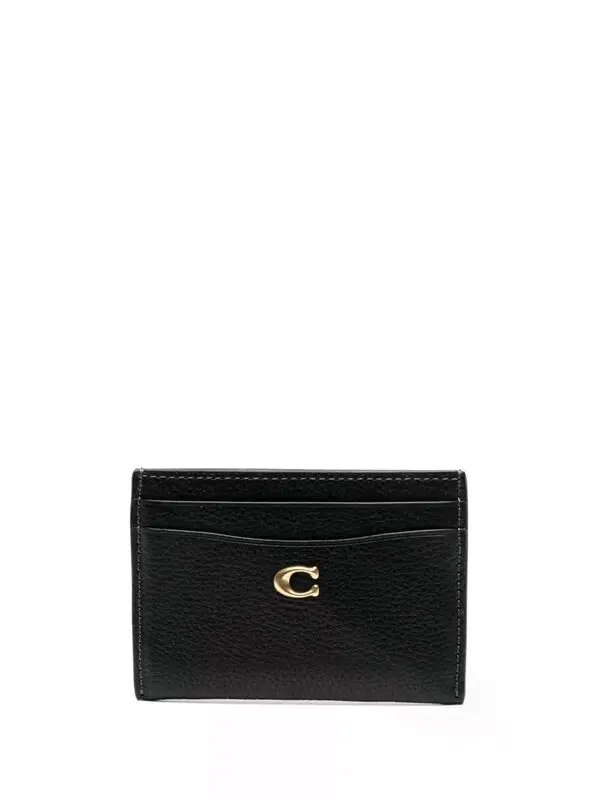 COACH Logo-plaque Leather Cardholder - Black