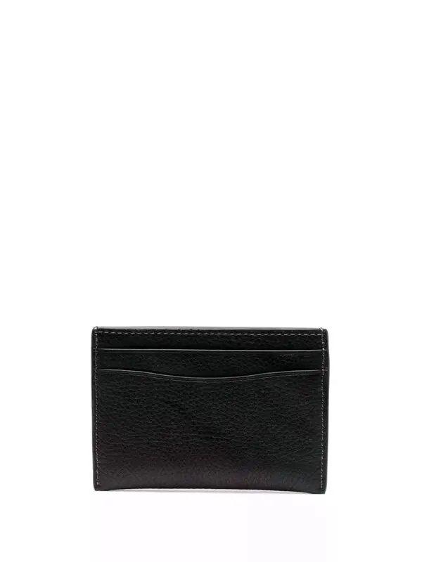 COACH Logo-plaque Leather Cardholder - Black